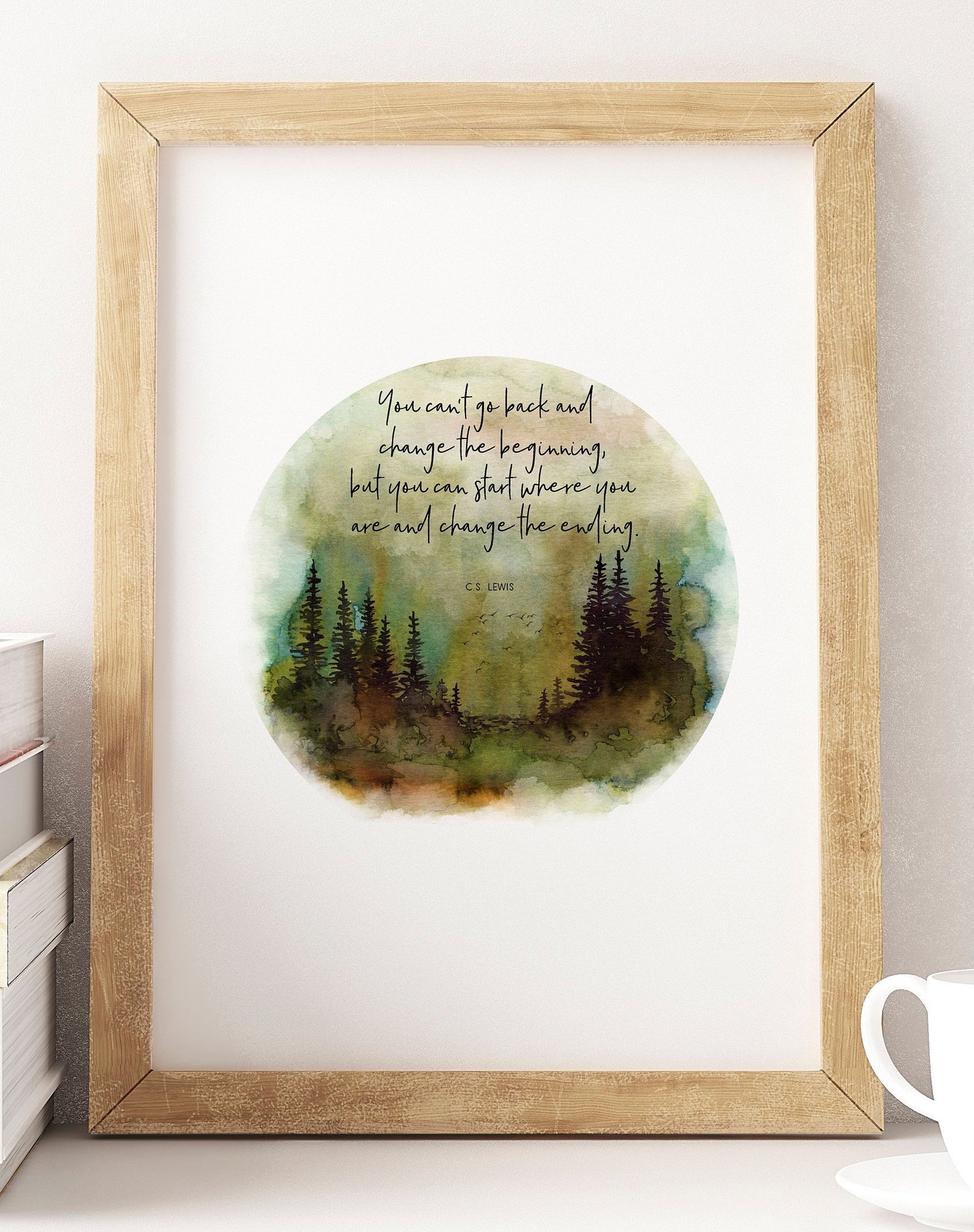 Forest Watercolor Wall Art, Pine Tree Print, Gift Print, Gift ...