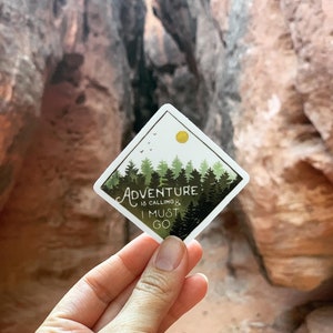 Adventure Sticker, Adventure is Calling and I Must Go, Travel Sticker ...