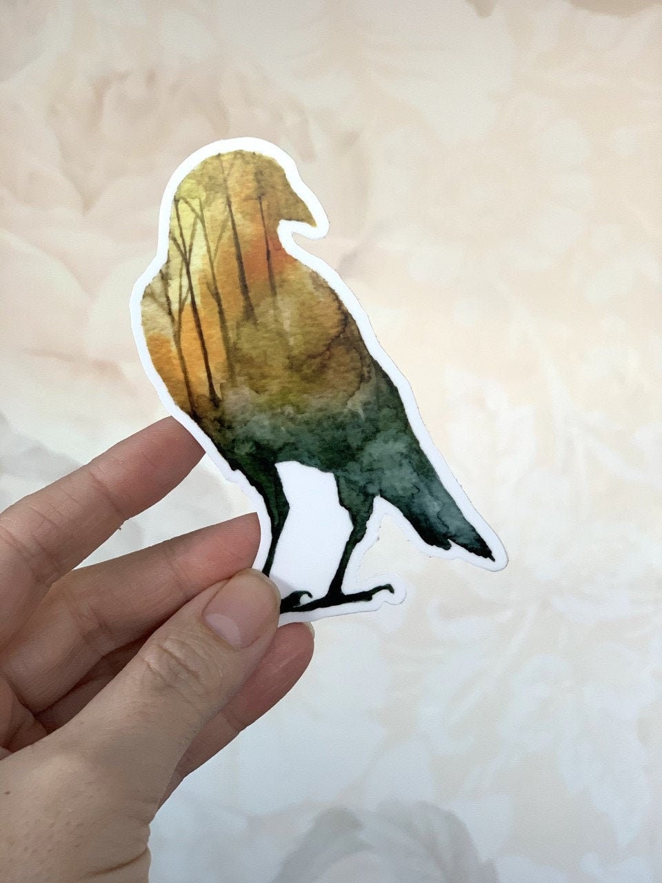 Raven Sticker Woodland Sticker Animal Sticker Bird Sticker - Etsy