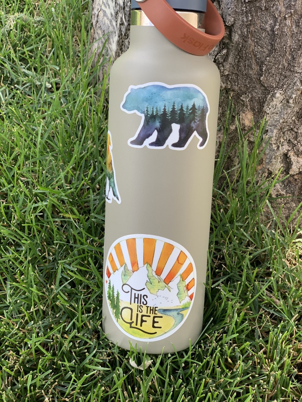 Mountain Sticker Mountain Vinyl Sticker Water Bottle | Etsy