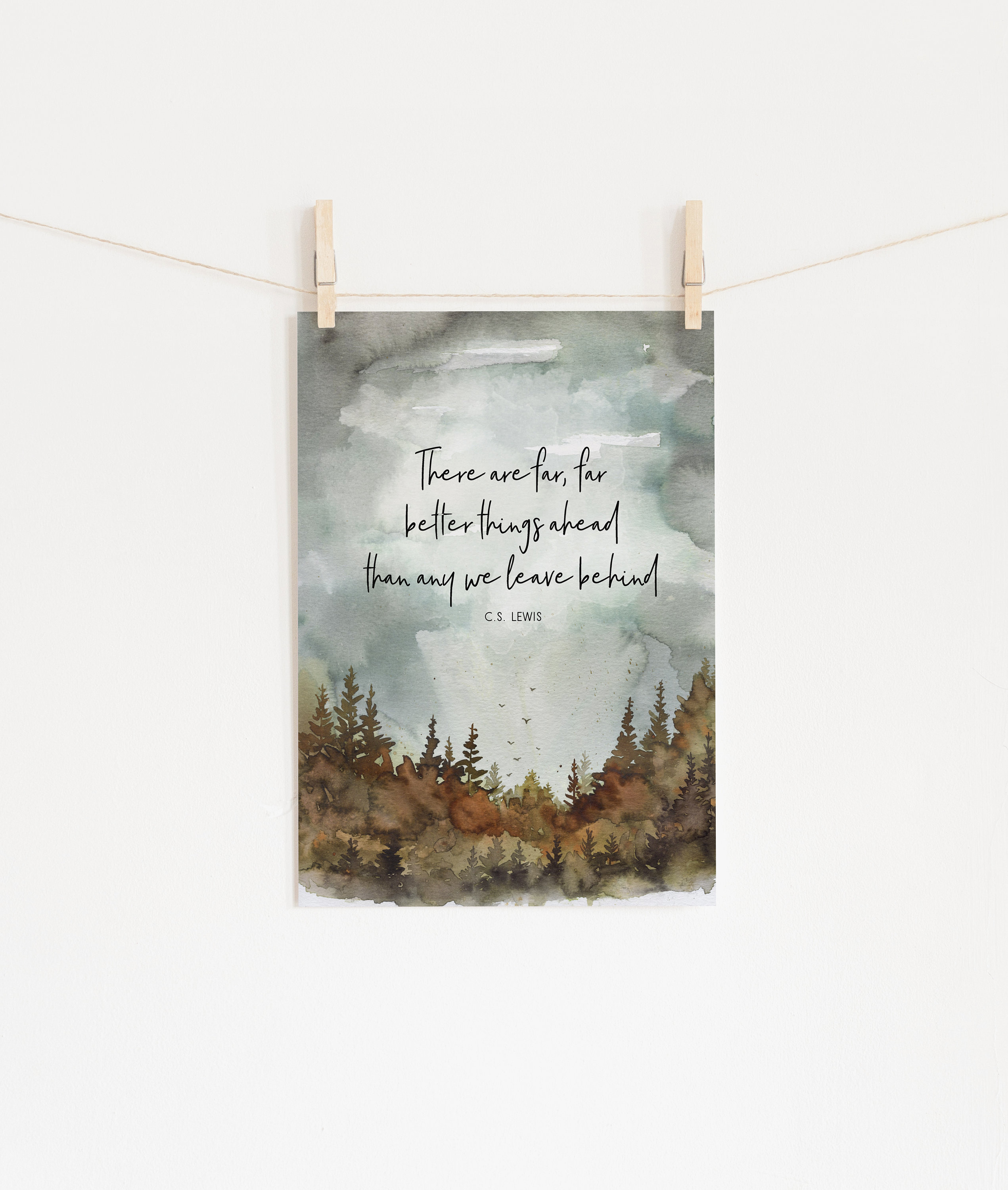 Forest Theme Decor, Forest Wall Art, Colorful Watercolor Decor Forest ...