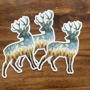 Deer Sticker, Outdoor Sticker, Adventure Sticker, Watercolor Sticker ...