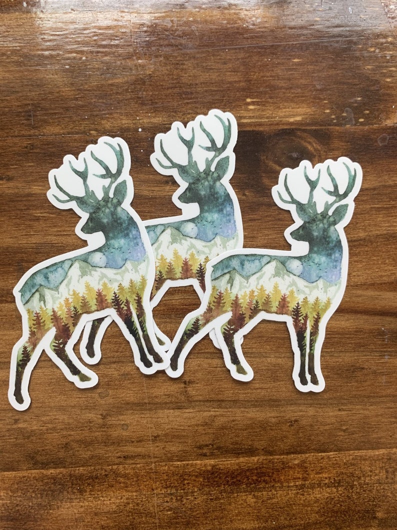 Deer Sticker Outdoor Sticker Adventure Sticker Watercolor - Etsy