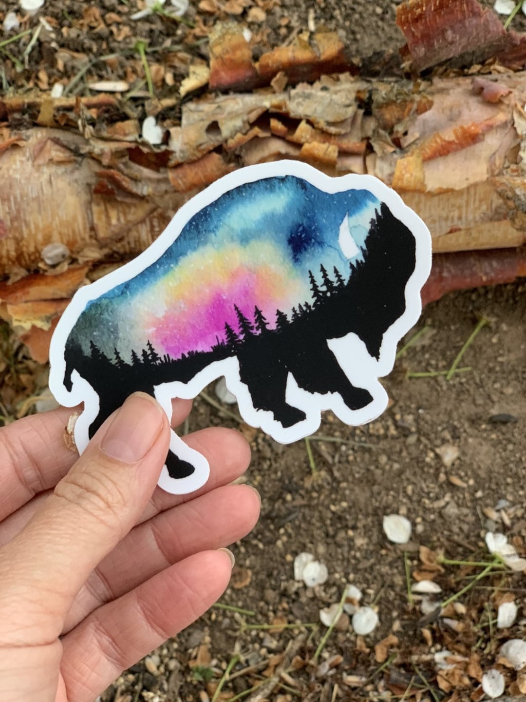 Buffalo Sticker, Bison Sticker, Boho Nursery, Buffalo Watercolor, Bison ...