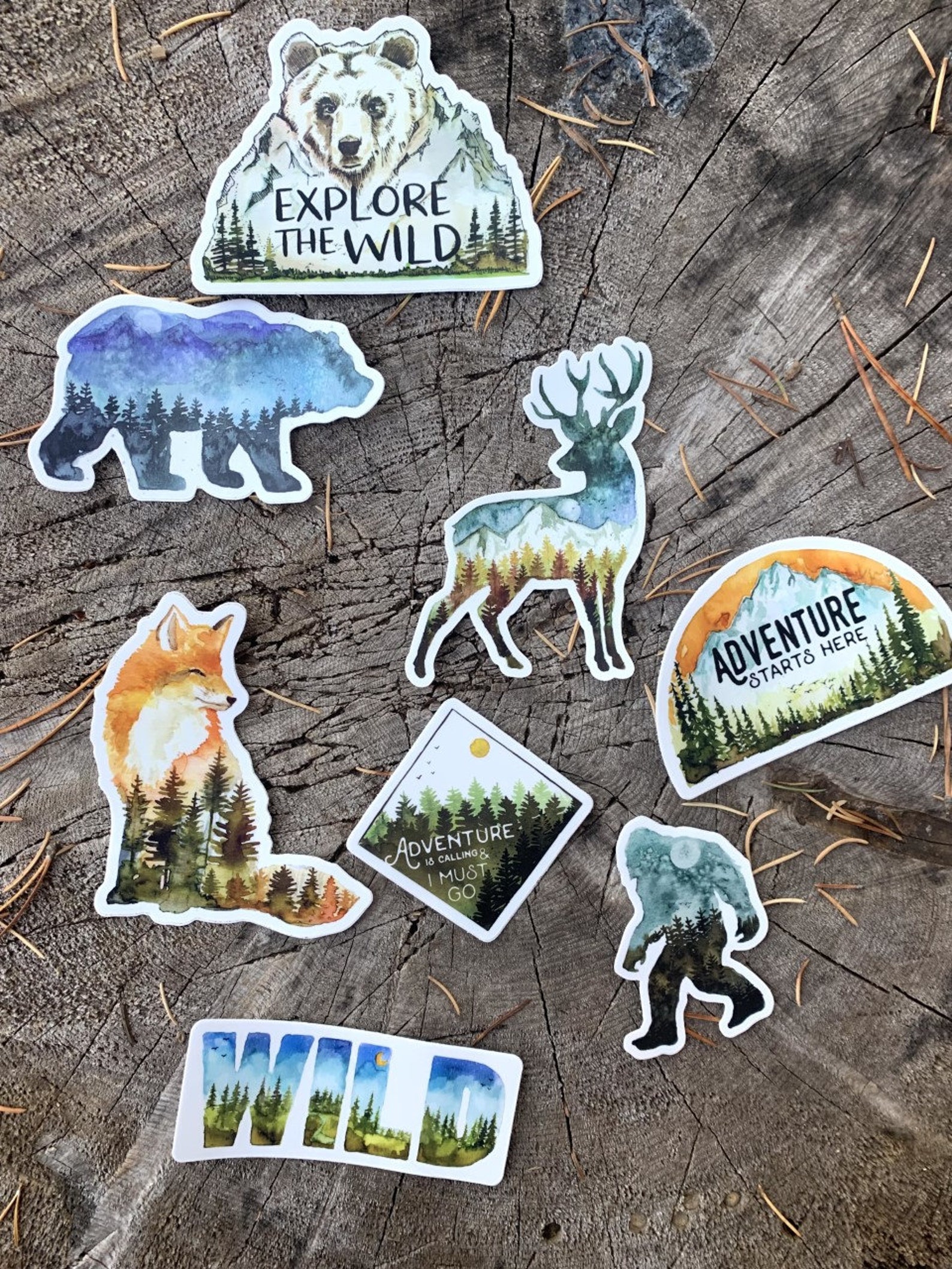 Deer Sticker Outdoor Sticker Adventure Sticker Watercolor - Etsy
