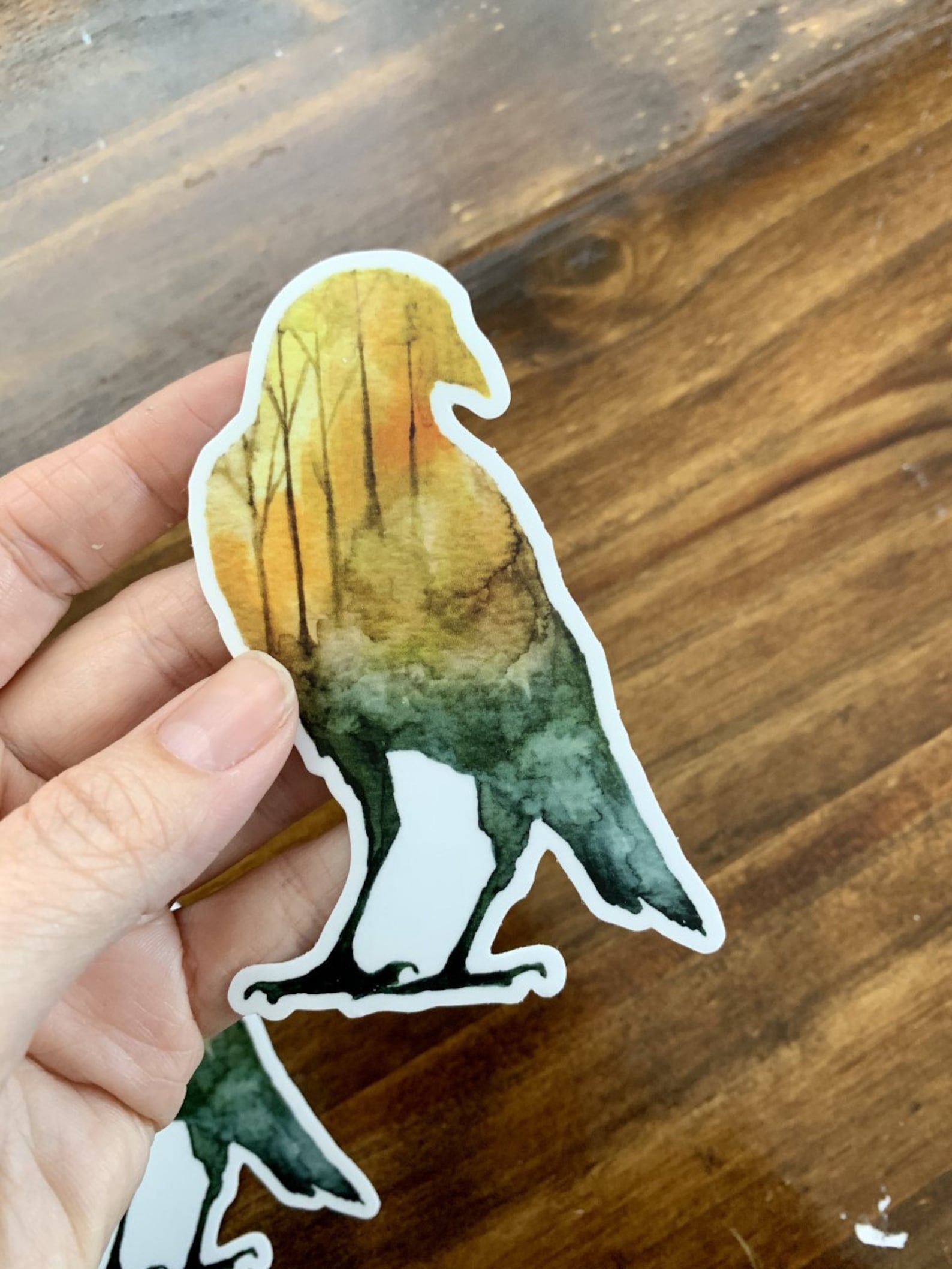 Raven Sticker Woodland Sticker Animal Sticker Bird Sticker | Etsy