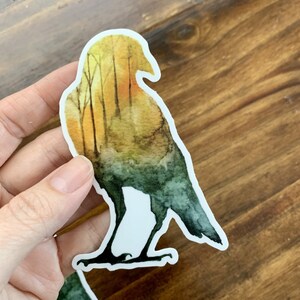 Raven Sticker, Woodland Sticker, Animal Sticker, Bird Sticker, Laptop ...