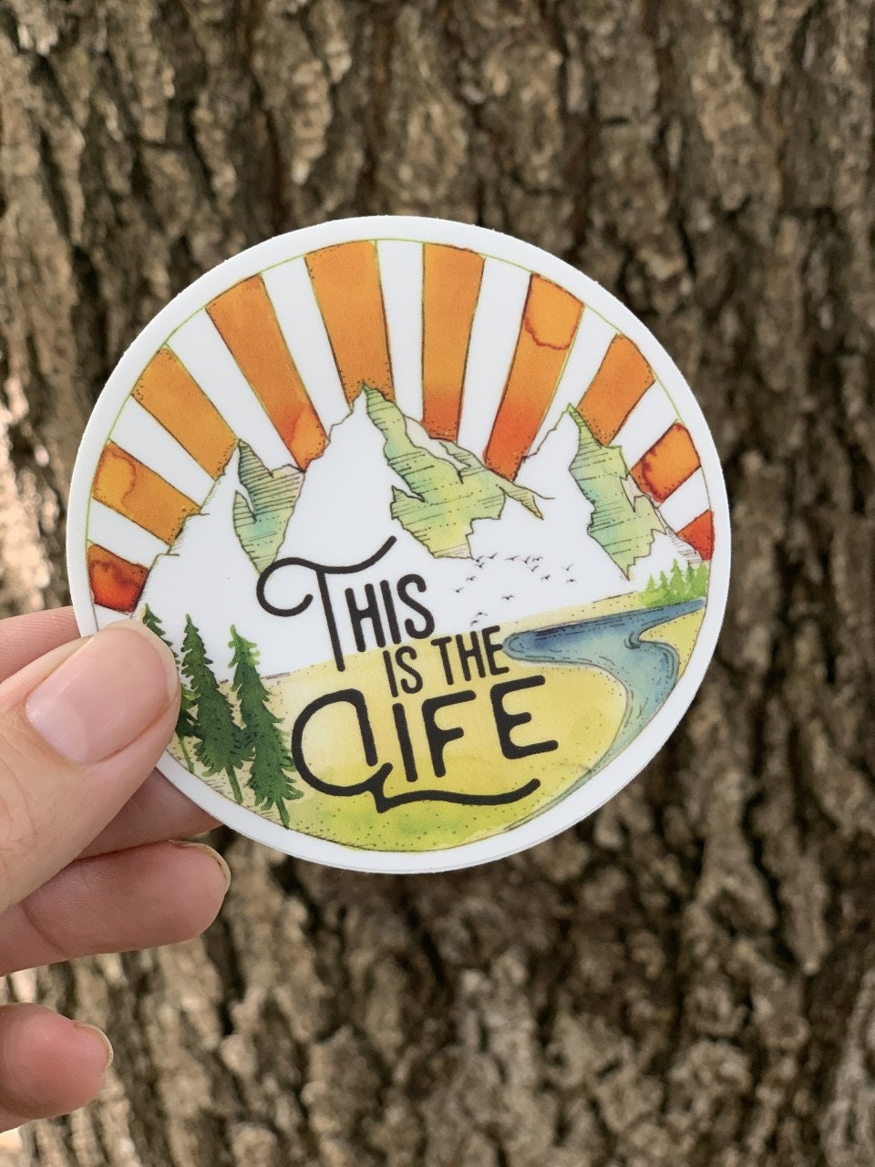 Mountain Sticker Mountain Vinyl Sticker Water Bottle | Etsy