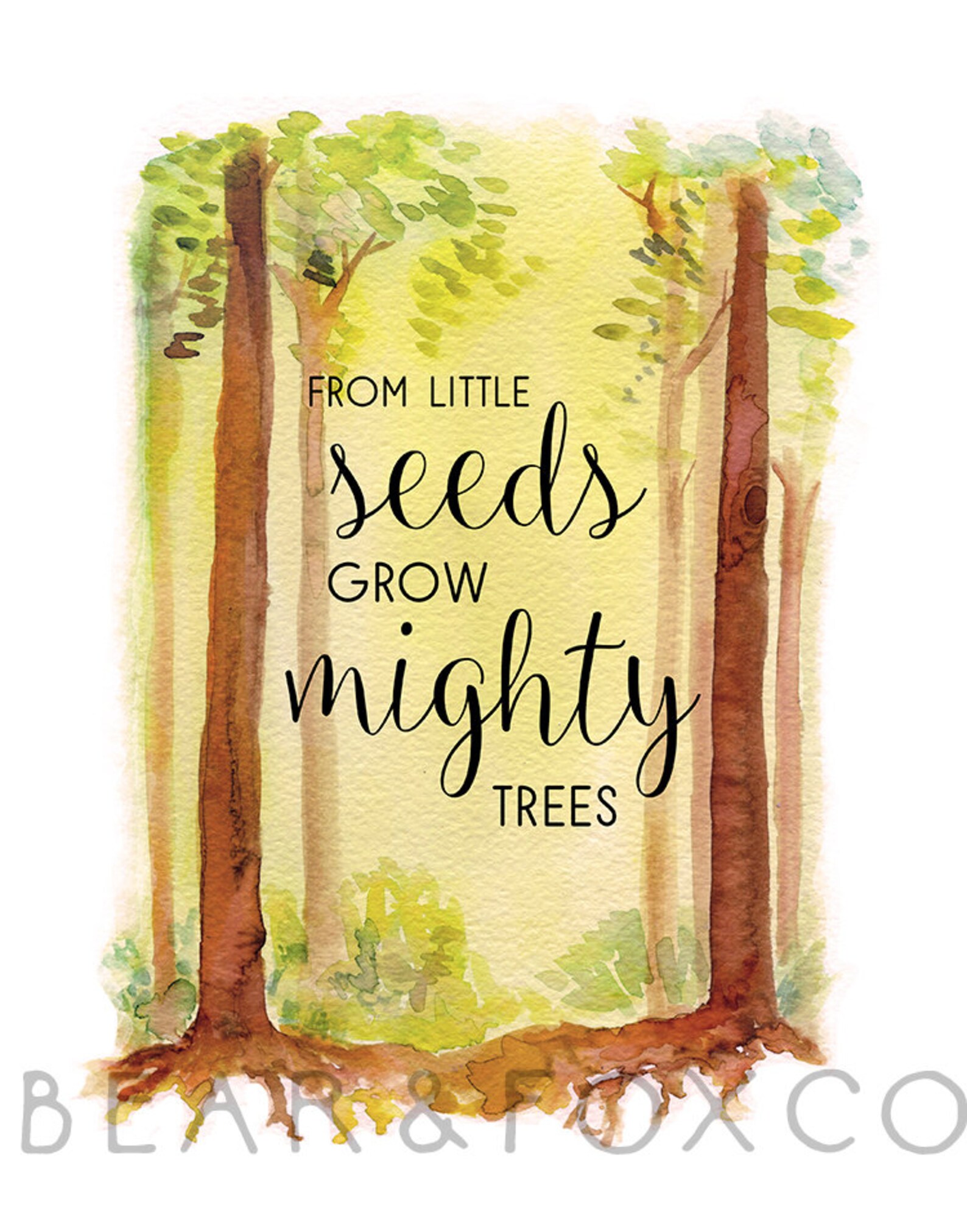 From Little Seeds Grow Mighty Trees Nursery Wall Art Nursery - Etsy