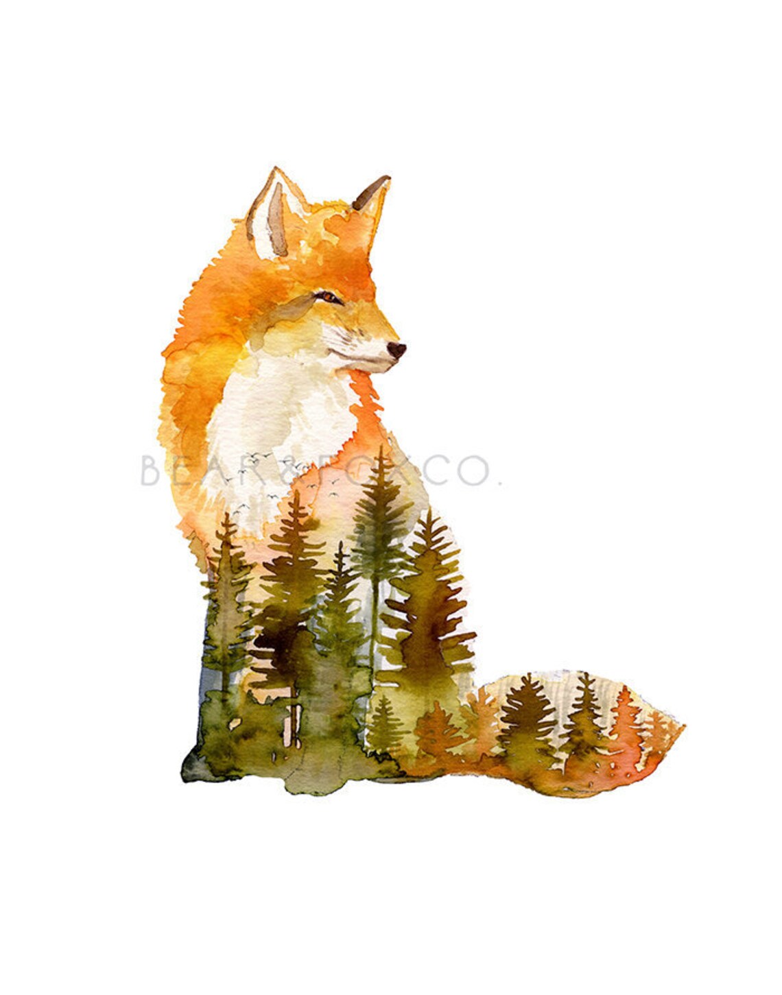 Fox Print Nursery Fox Print Nursery Wall Art Woodland | Etsy