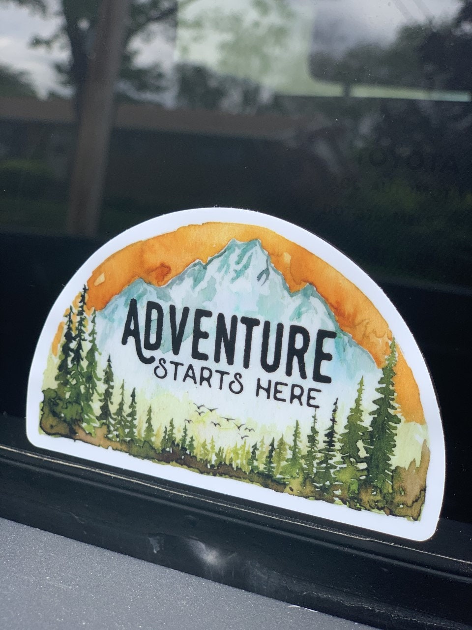 Adventure Sticker Adventure Starts Here Outdoors Stickers | Etsy