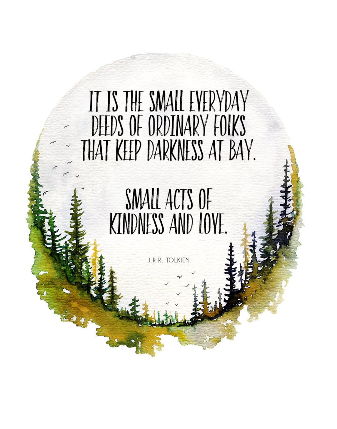Fantasy Wall Art, Small Everyday Deeds Quote, Watercolor Fantasy Art ...
