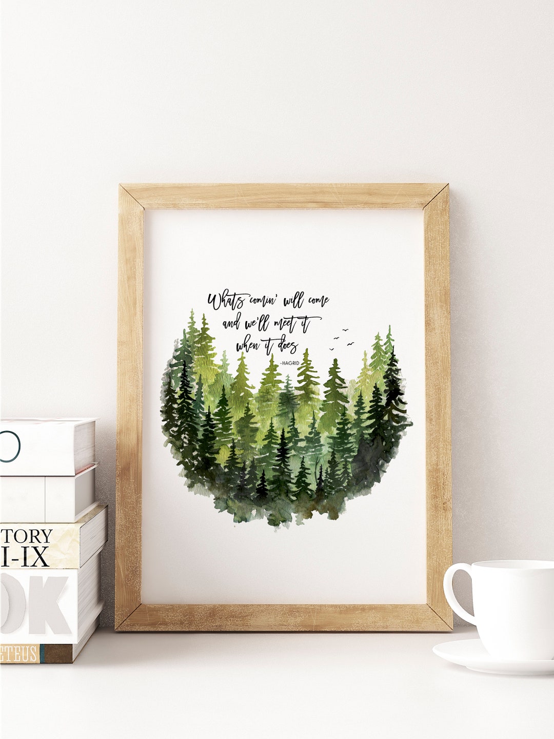 Forest Watercolor Print, Hagrid Quote, Nursery Woodland Art - Etsy