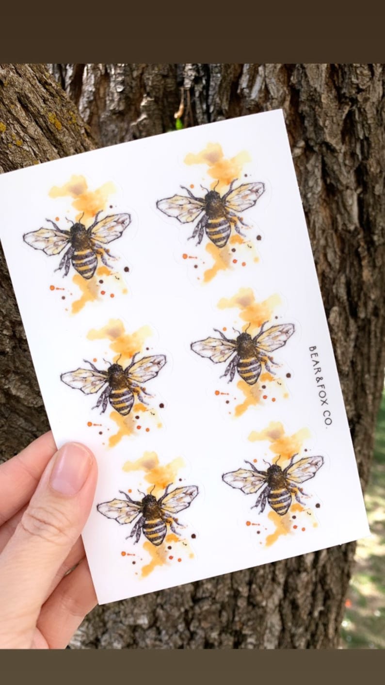Bee Stickers Bee Planner Sticker Small Bee Stickers - Etsy