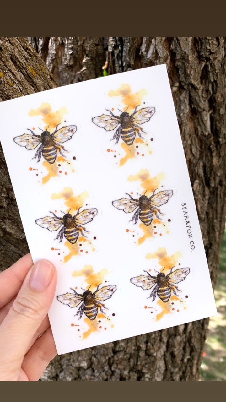 Bee Stickers Bee Planner Sticker Small Bee Stickers - Etsy