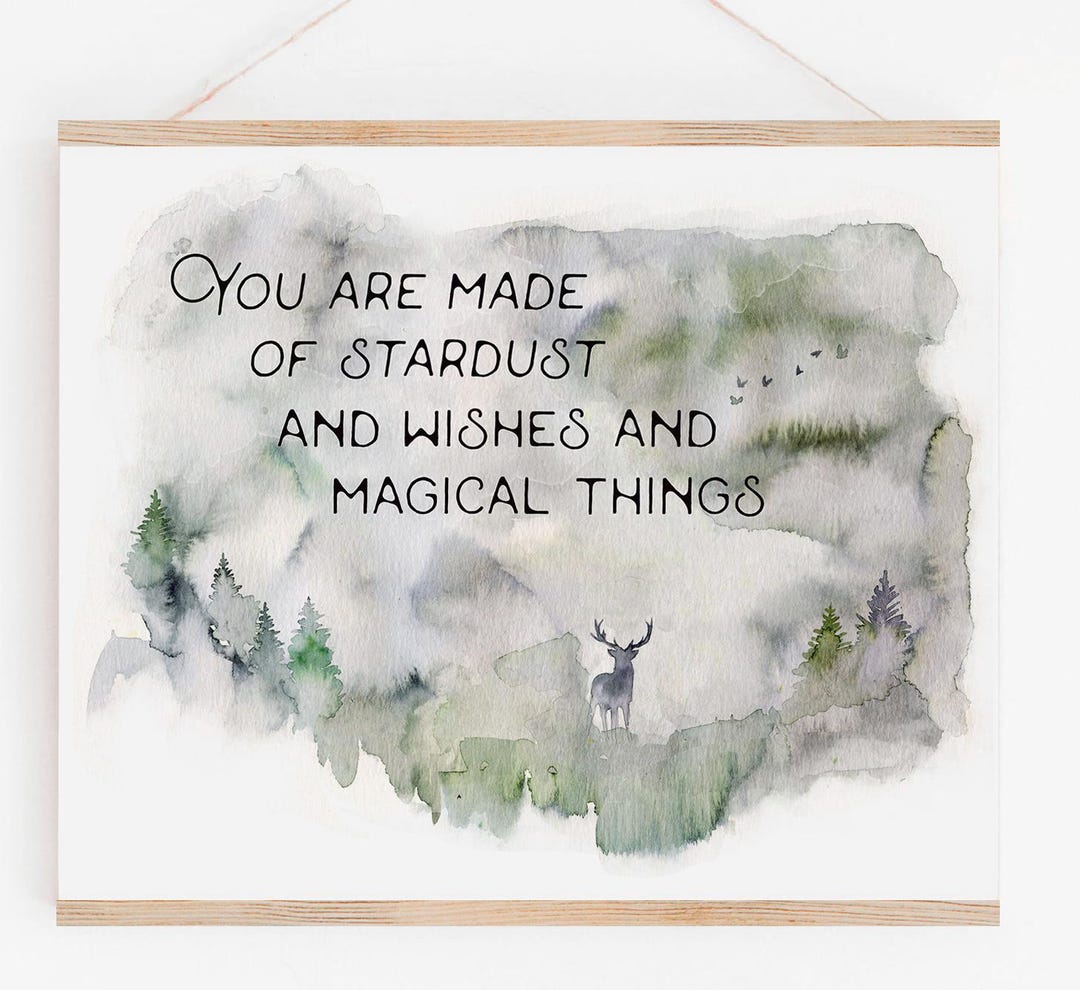 You Are Made of Stardust, Handmade Nursery, Nursery Print, Forest ...
