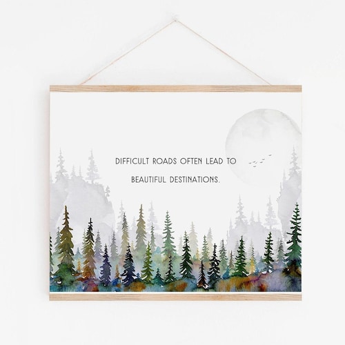 Inspirational Quote Forest Art Watercolor Art Print Magic - Etsy