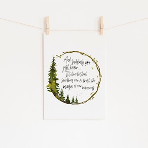 Inspirational Quote, Forest Art, Watercolor Art Print, Magic Quote ...
