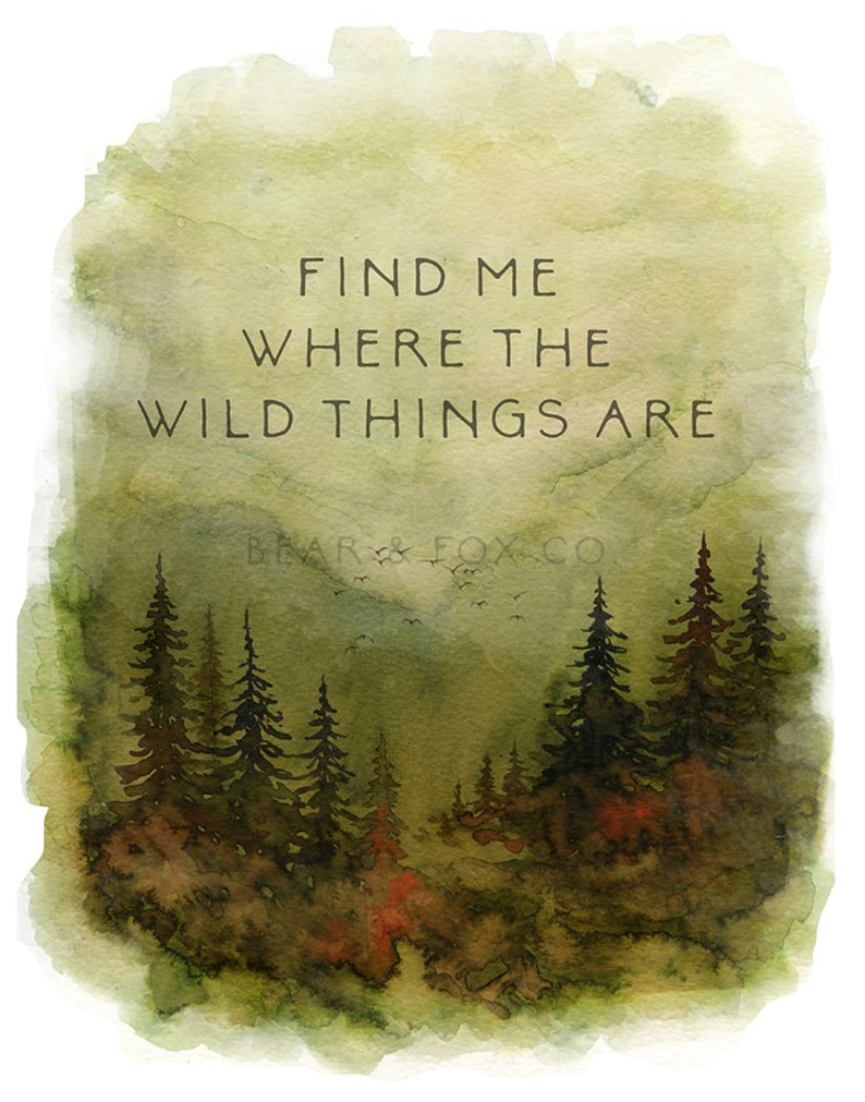 Woodland Watercolor Art Print, Wild Things Nursery Decor - Etsy