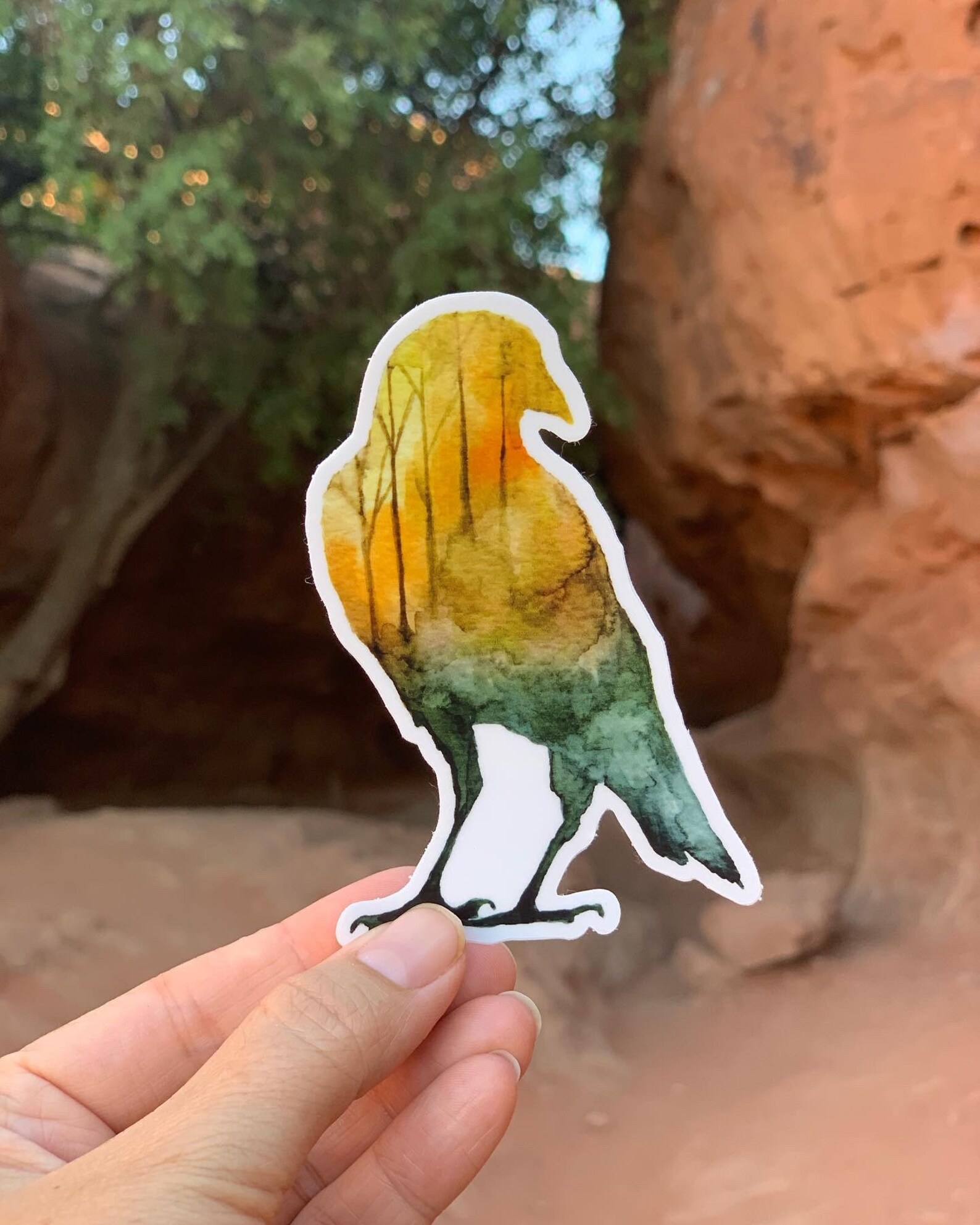 Raven Sticker Woodland Sticker Animal Sticker Bird Sticker - Etsy