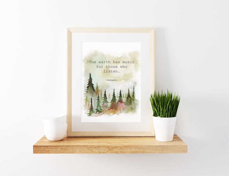 Shakespeare Quote Watercolor Print, Forest Wall Art - Etsy
