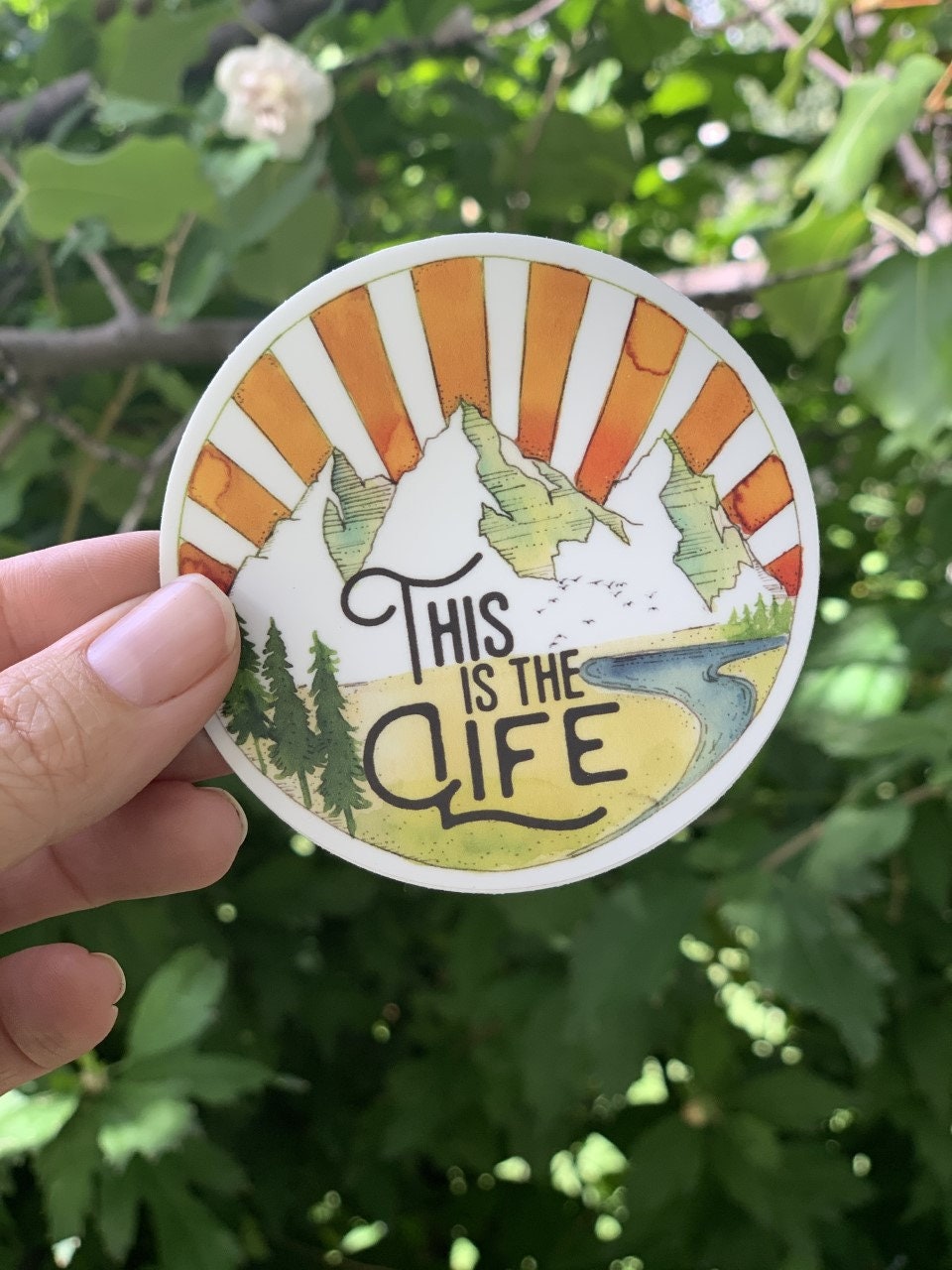 Mountain Sticker Mountain Vinyl Sticker Water Bottle | Etsy