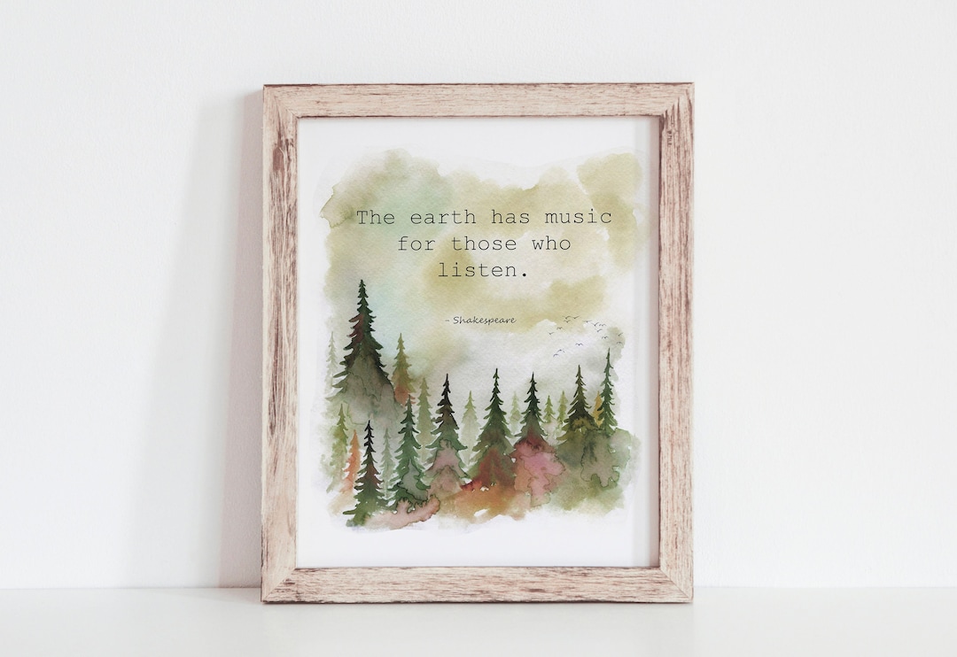 Shakespeare Quote Watercolor Print, Forest Wall Art - Etsy