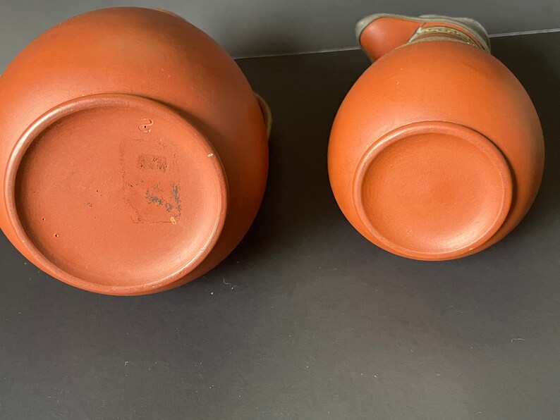2 Antique F and R Pratt Fenton Pottery Terra Cotta Watcombe Pitchers - Etsy