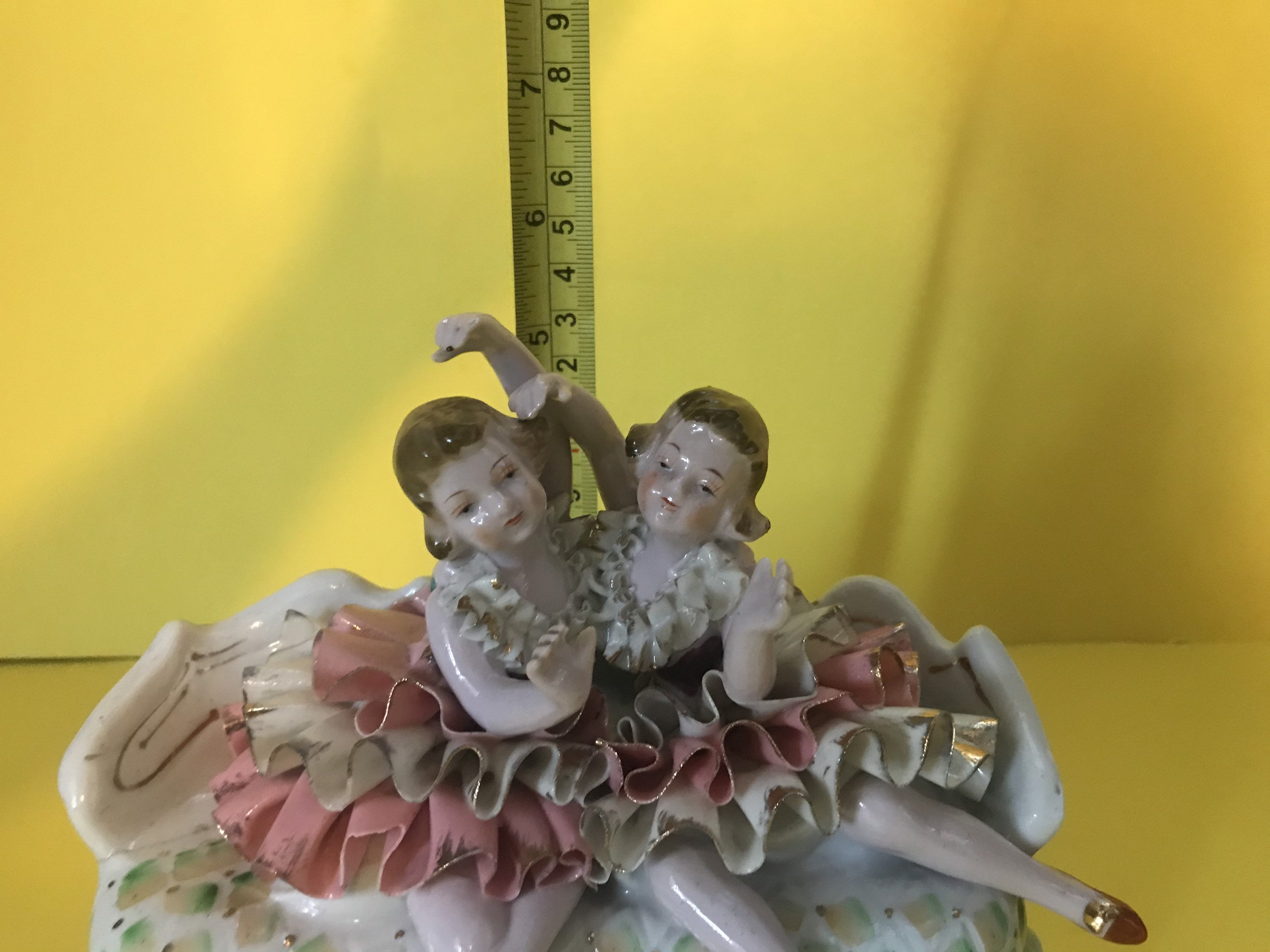 Vintage Hand Painted 2 Ballerinas Girls on Sofa Porcelain Figurine - Etsy