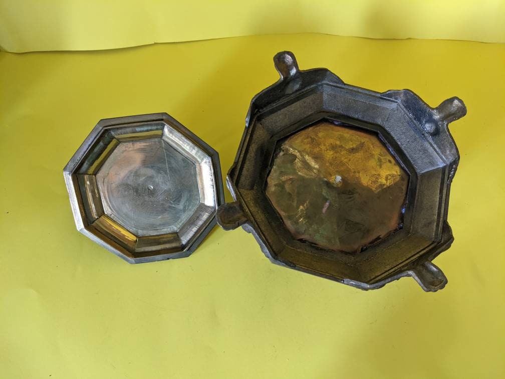 Vintage Brass Octagon Sided Footed and Lidded Dresser Box | Etsy