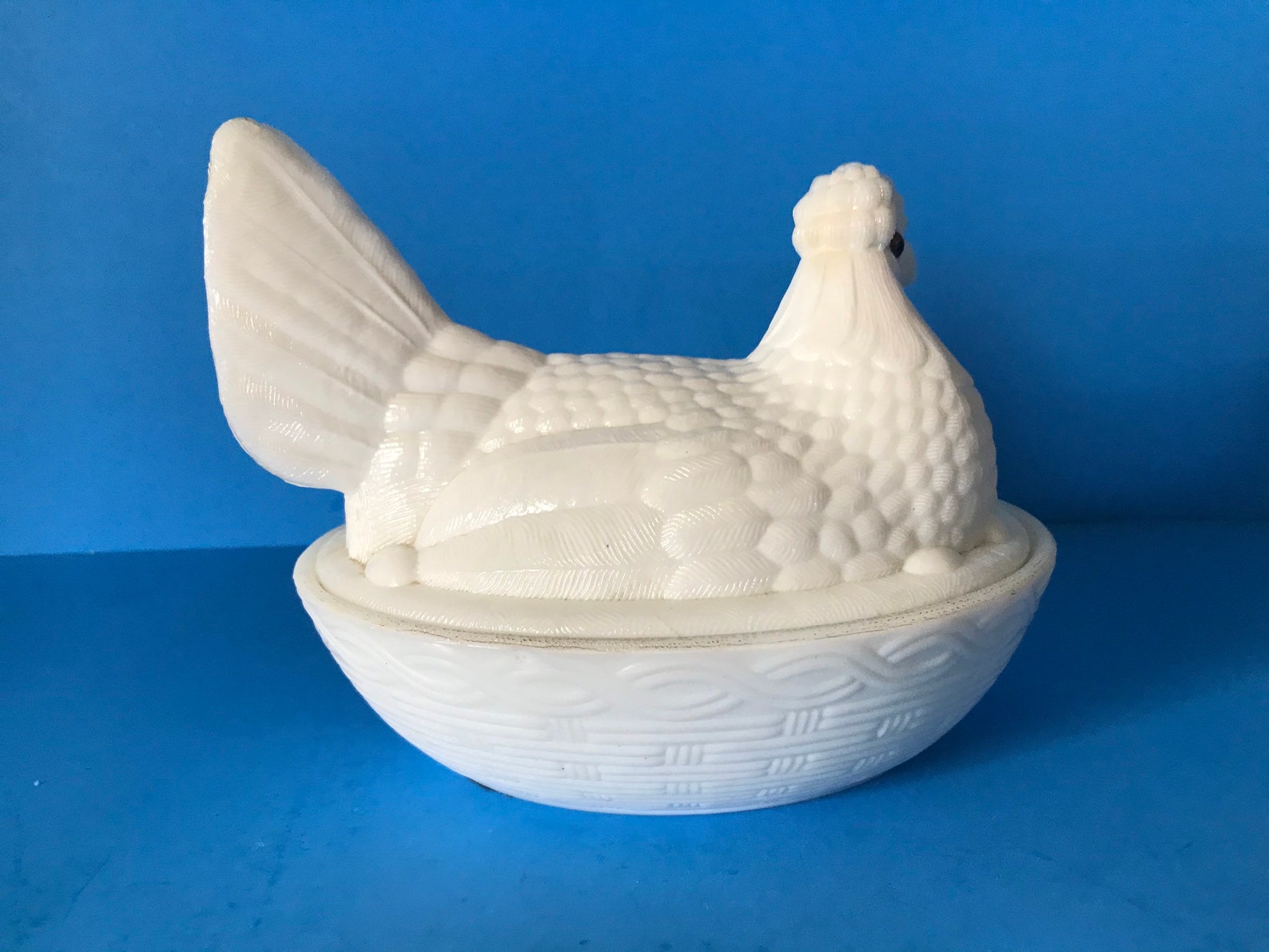 Vintage Milk Glass Nesting Chicken Hen Lidded Dish - Etsy
