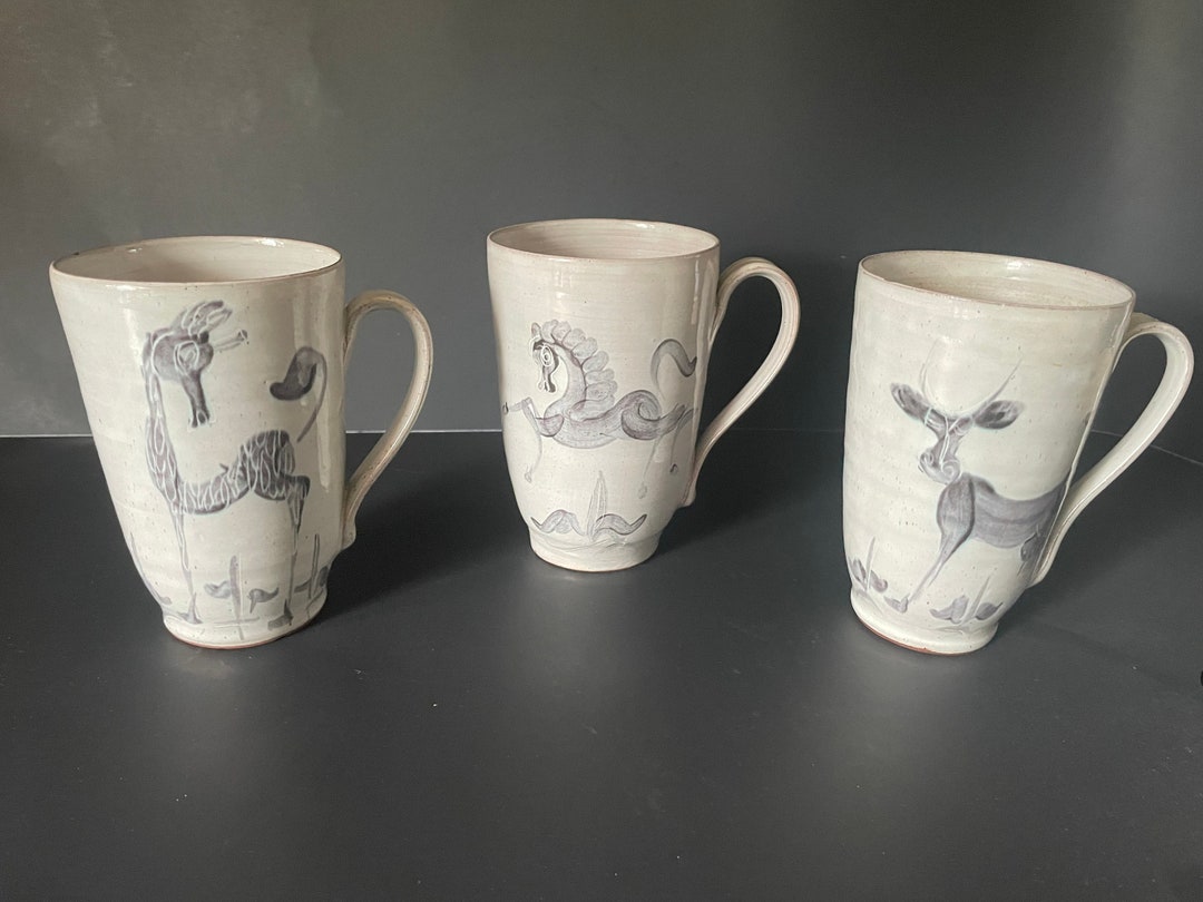 3 Vintage Edwin and Mary Scheier Art Pottery Coffee Cups - Etsy