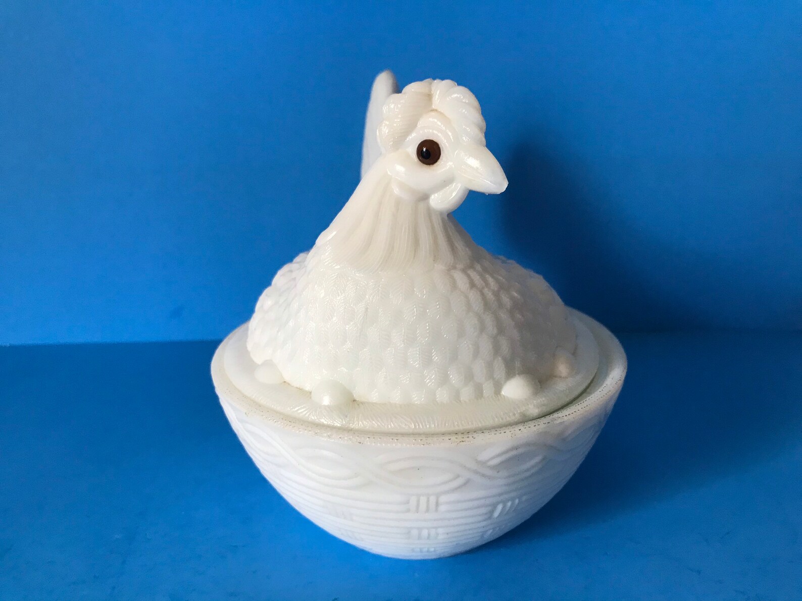 Vintage Milk Glass Nesting Chicken Hen Lidded Dish | Etsy