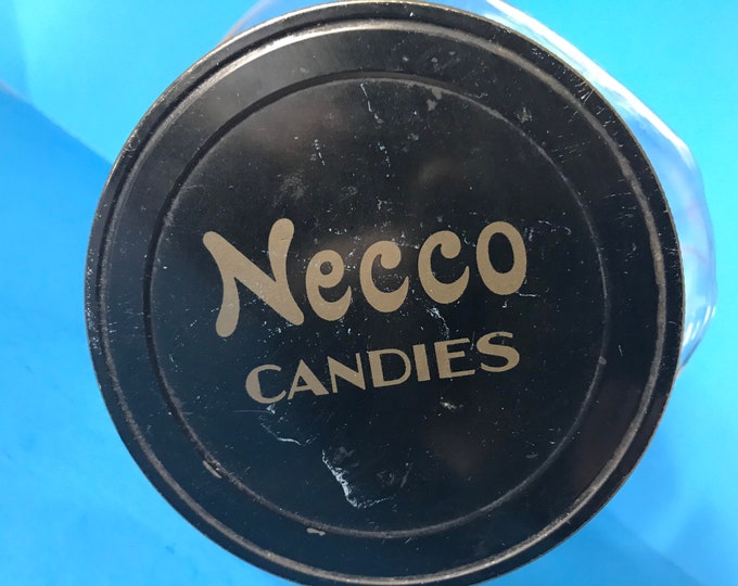 Vintage Necco Candies Black Lid Glass Candy Jar - Etsy