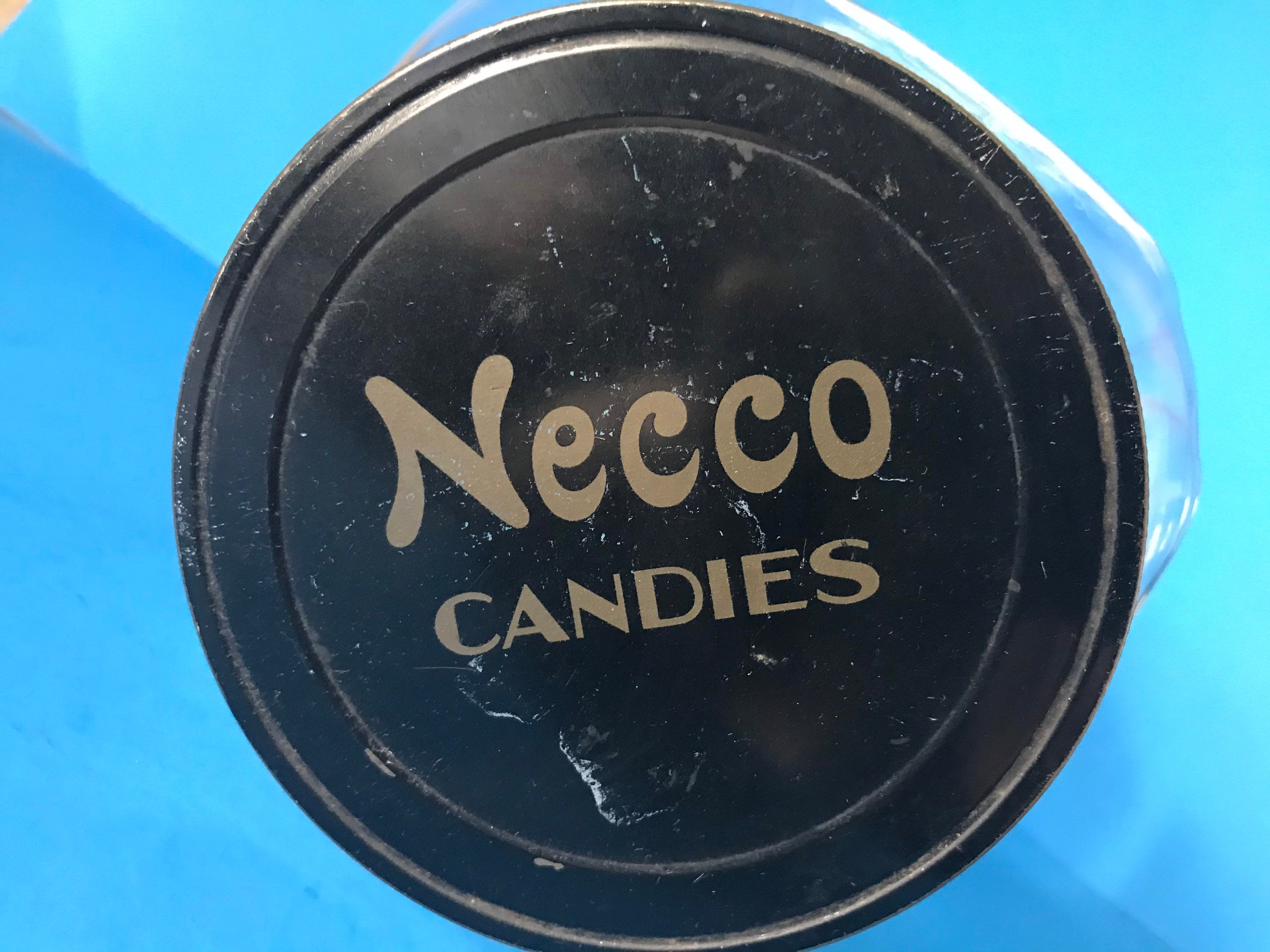 Vintage Necco Candies Black Lid Glass Candy Jar | Etsy