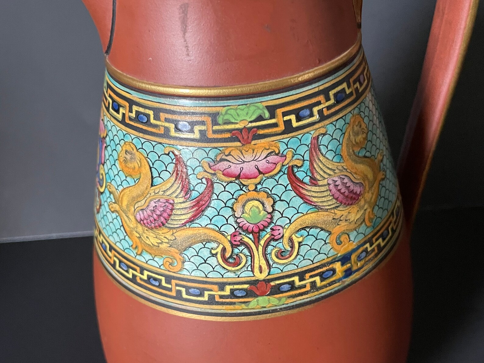 2 Antique F and R Pratt Fenton Pottery Terra Cotta Watcombe Pitchers - Etsy