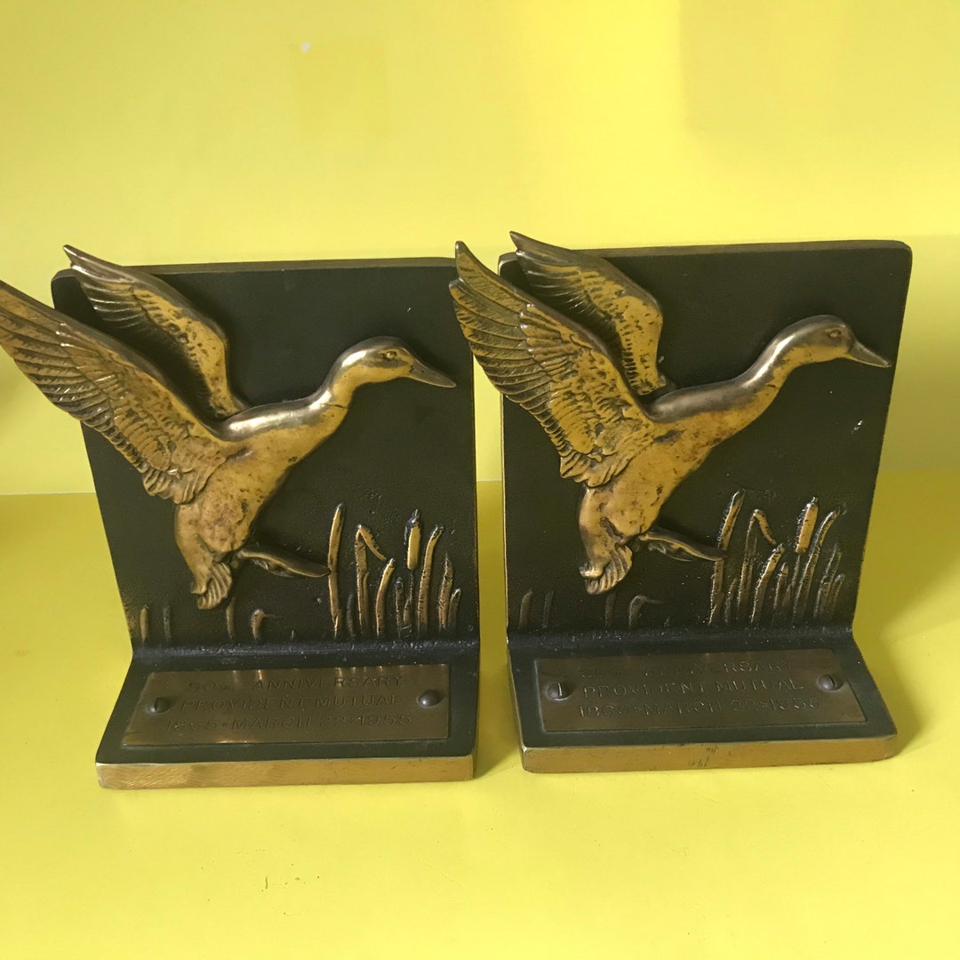 Vintage 1955 Provident Mutual 90th Anniversary Duck Bronze Bookend - Etsy