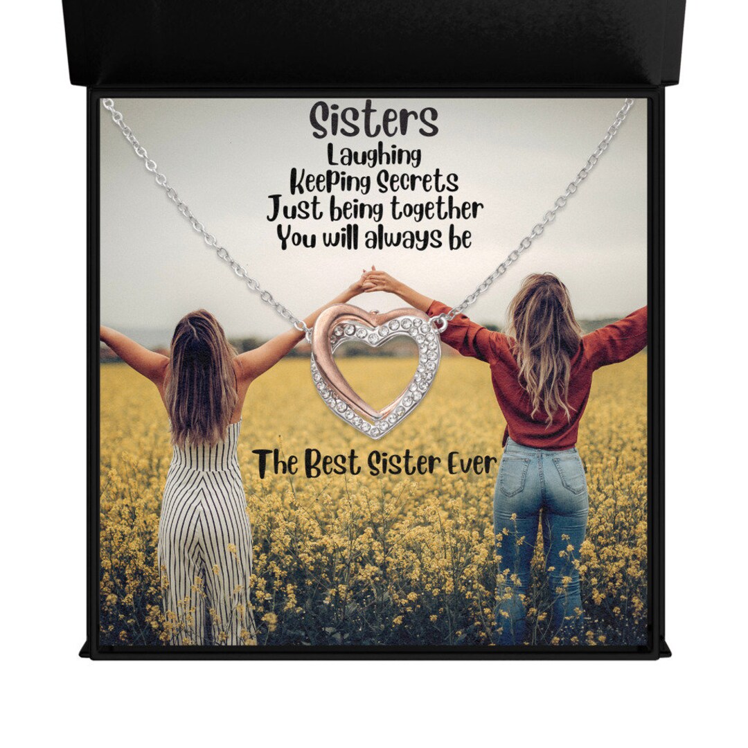Sisters Twin Flames Interlocking Hearts Necklace - Etsy