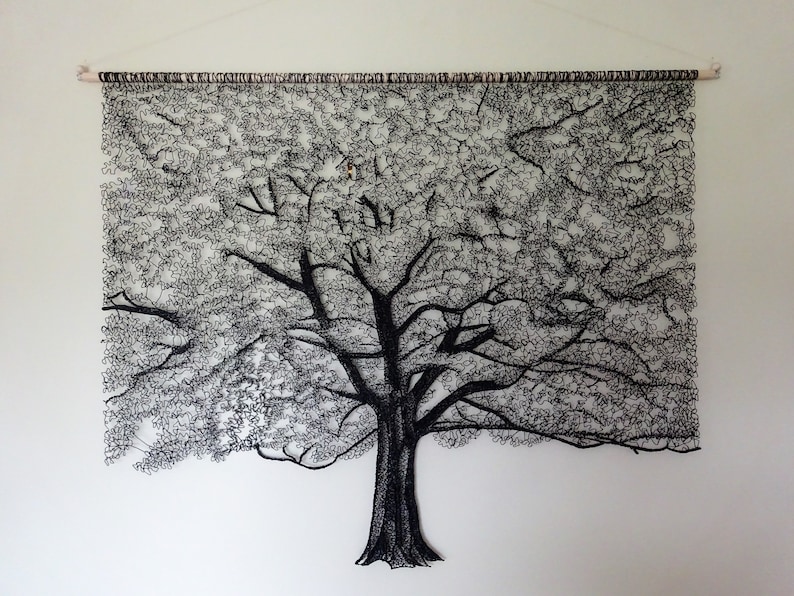 Tree Wall Art Wall Hanging 3D Pen Drawing Lace Tapestry - Etsy UK