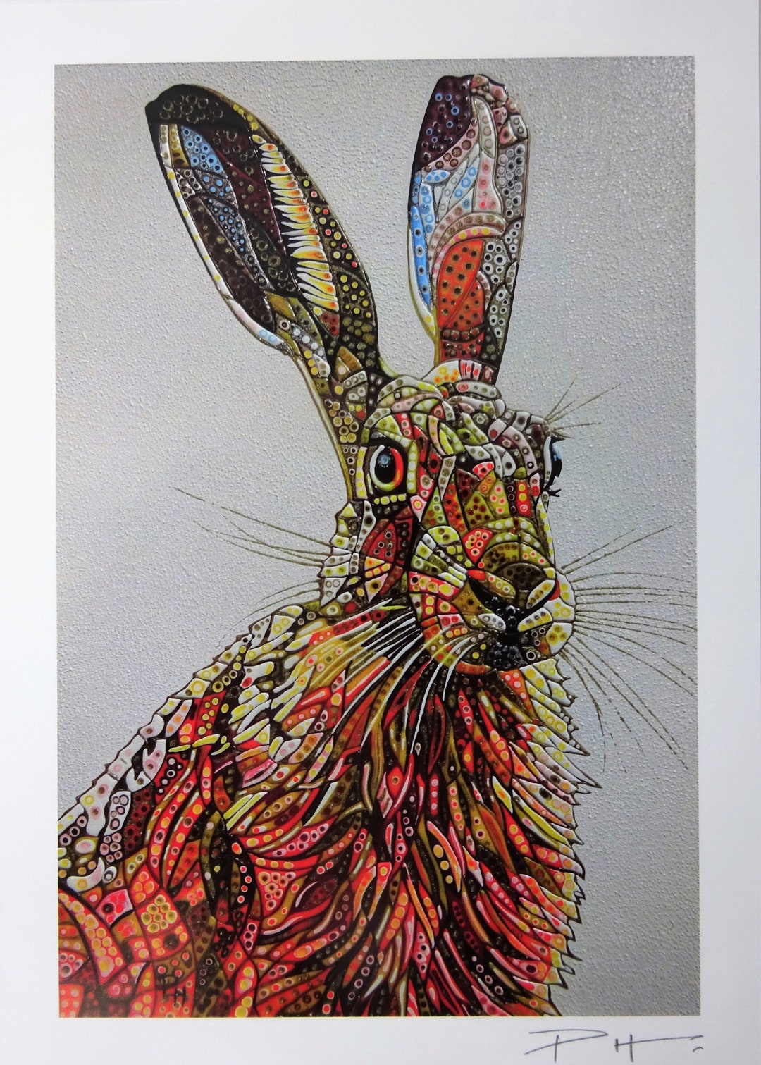 Abstract Hare Art Print Greeting Card: Wildlife Painting - Etsy
