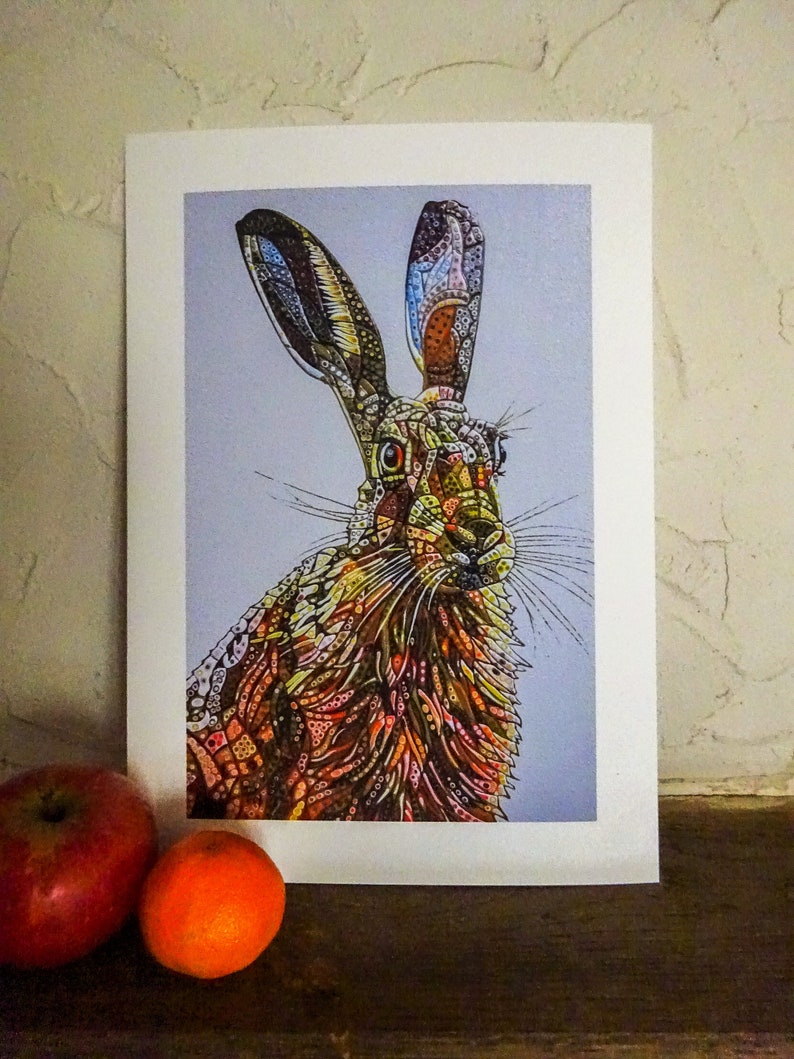 Abstract Hare Giclee Fine Art Print. Quality A4 print from an | Etsy