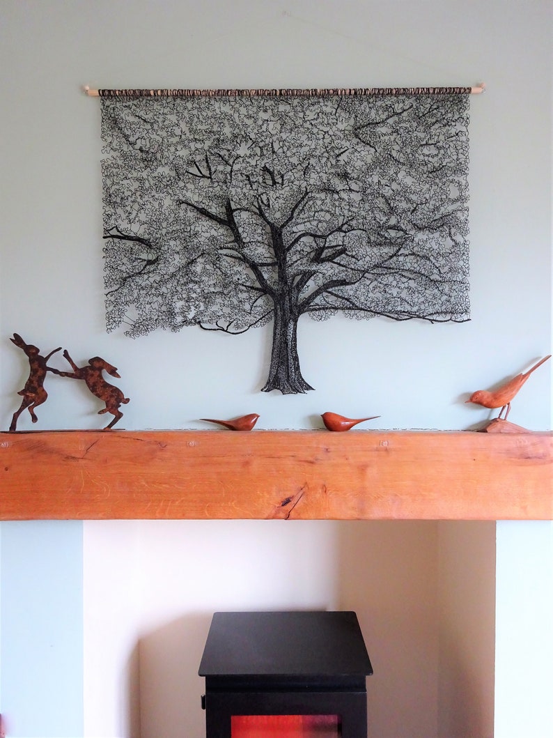 Tree Wall Art, Wall Hanging, 3D Pen Drawing, Lace Tapestry, Unique ...