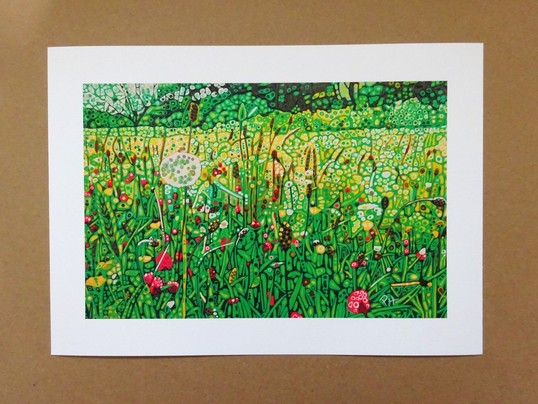 Abstract Summer Meadow Art Print: Signed Giclee Print, A4 - Etsy