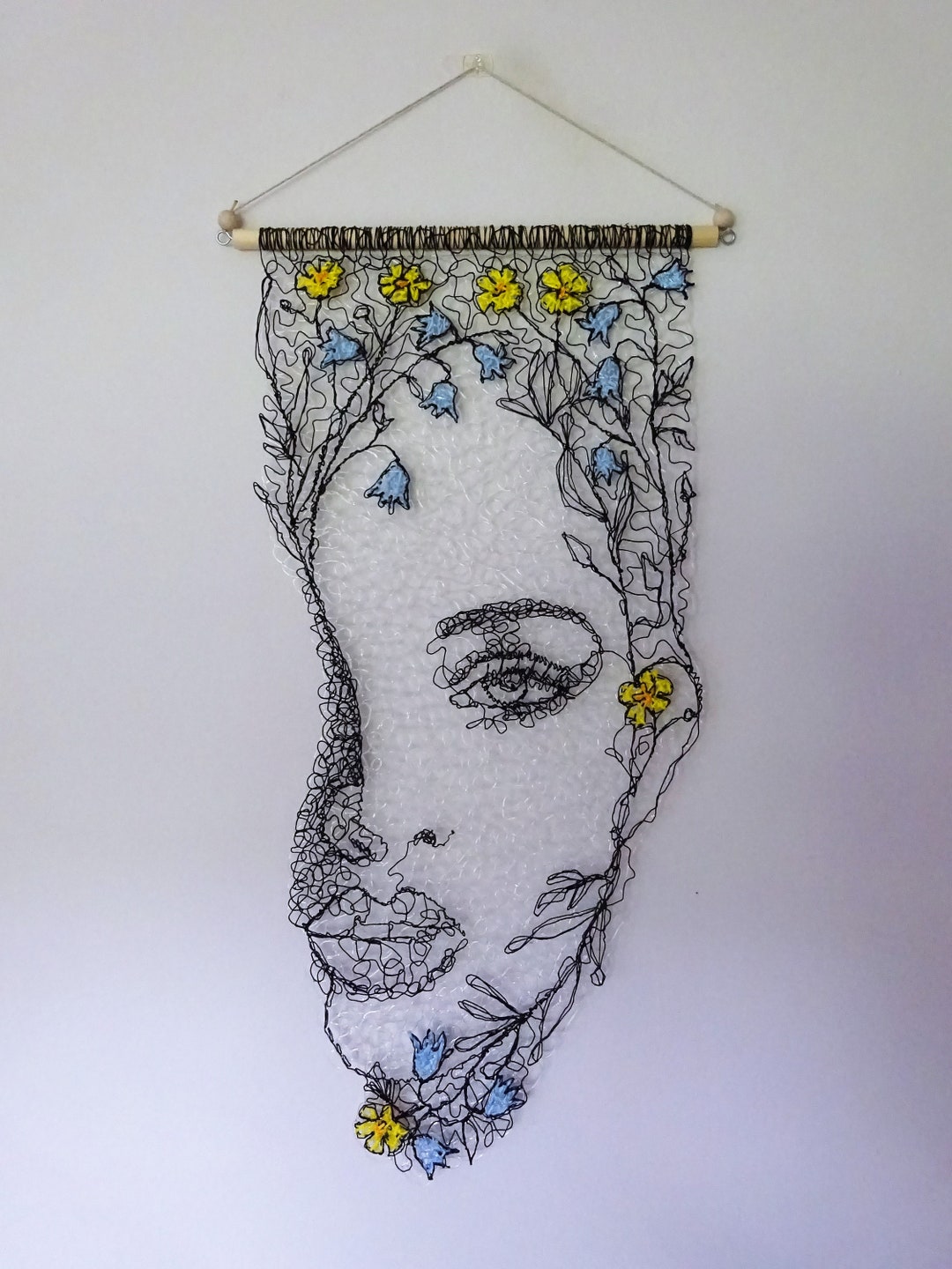 Wildflowers Face Wall Hanging. Drawing With a 3D Pen and TPU Filament ...