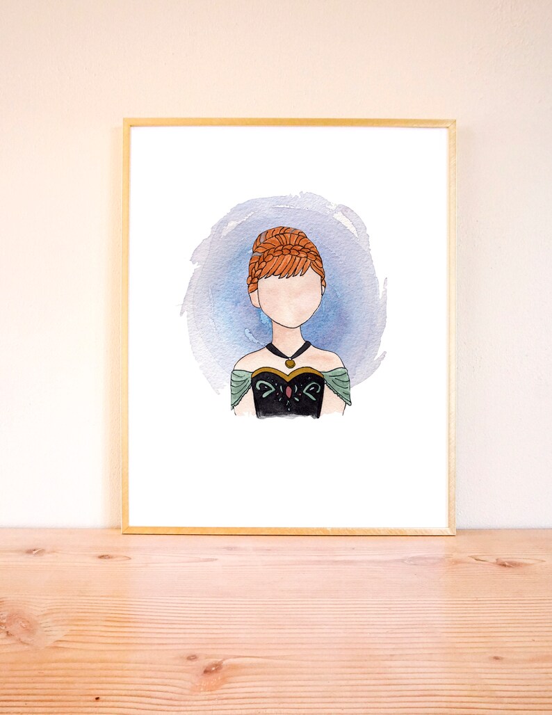 Disney Princess Anna Watercolor Painting, Disney Frozen Art, Disney ...
