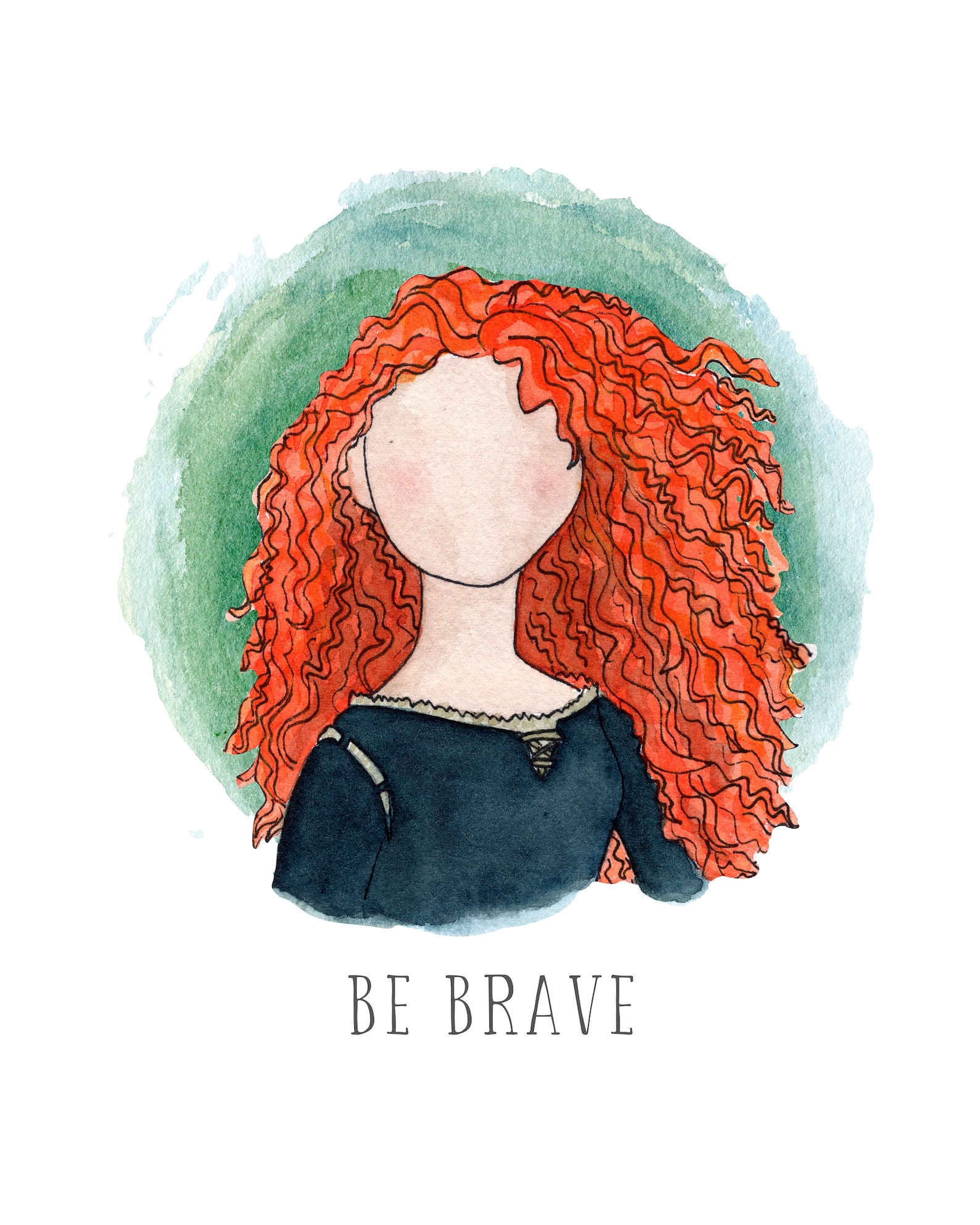 Disney Princess Merida Watercolor Painting Disney Brave Art | Etsy