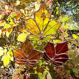Stained Glass Fall Leaves - Etsy