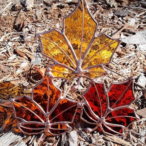 Stained Glass Fall Leaves - Etsy