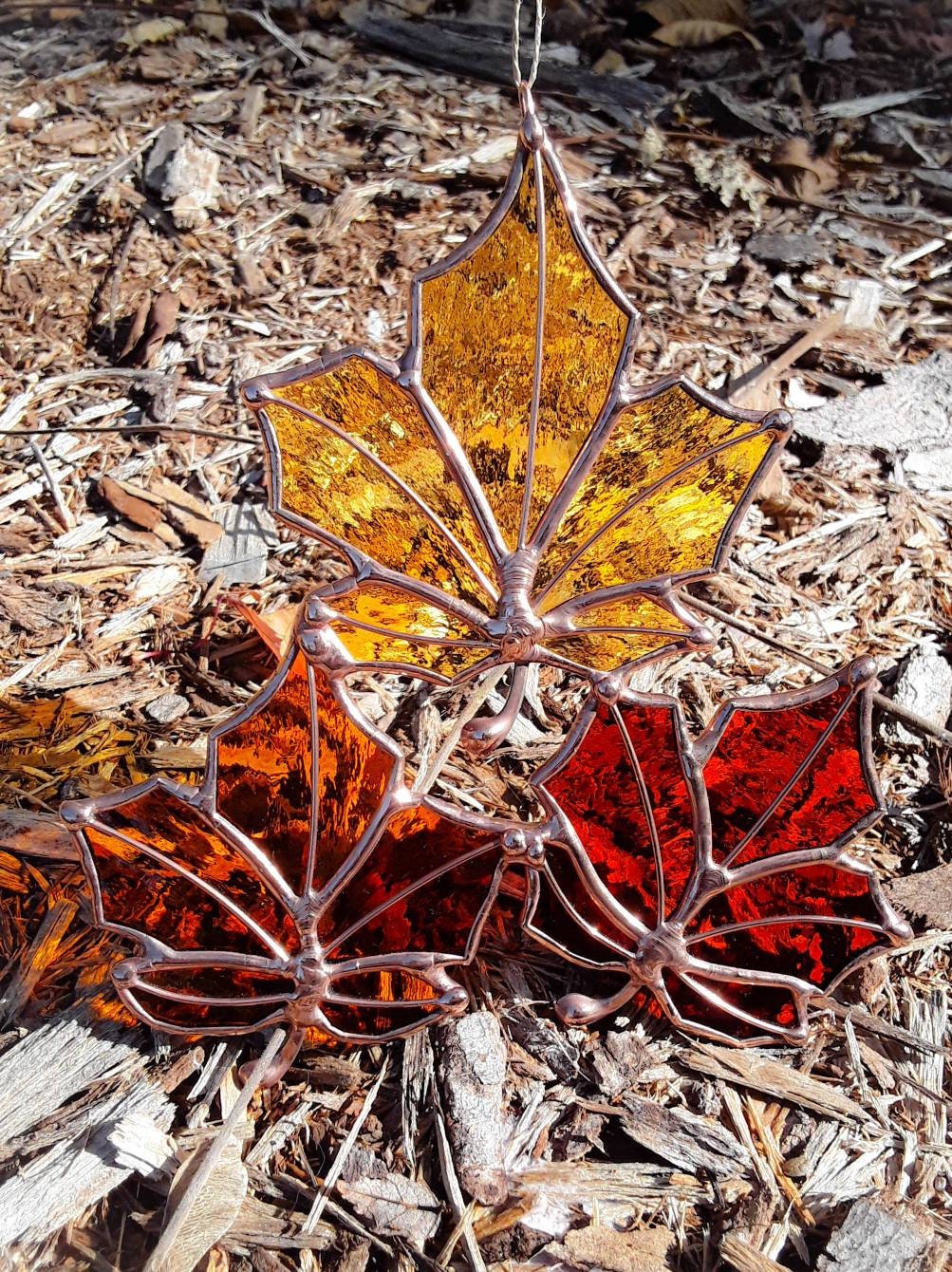 Stained Glass Fall Leaves - Etsy Canada