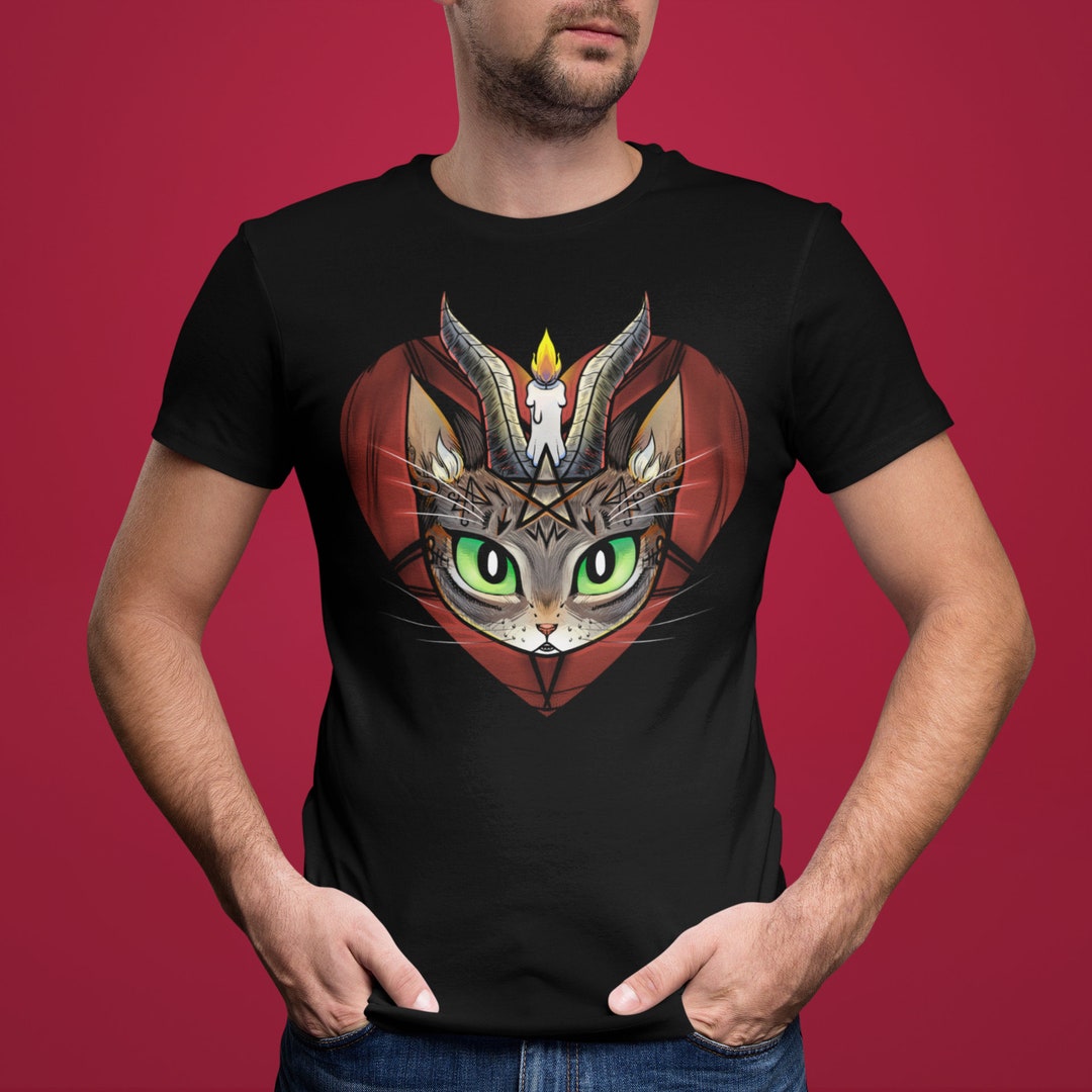 Bowphomet // Tabby Cat Baphomet // I Love My Evil Kitty // - Etsy